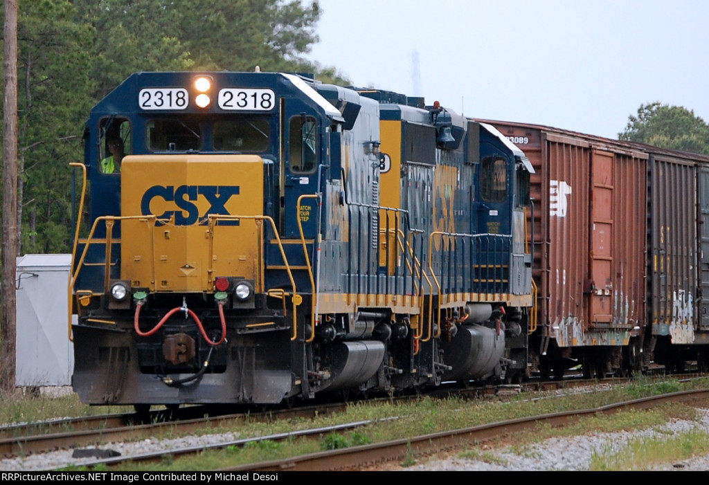 CSX Road Slug #2318 is head out on the local heading north at Collier Yard